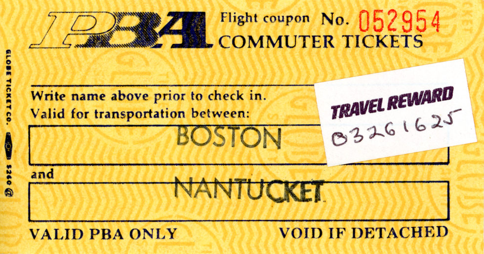 1986/July: PBA Commuter Ticket Book | Provincetown-Boston Airline, Inc.